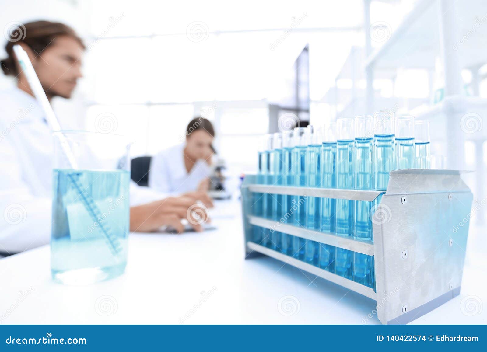 Side View of Scientists Working in Laboratory Stock Photo - Image of ...
