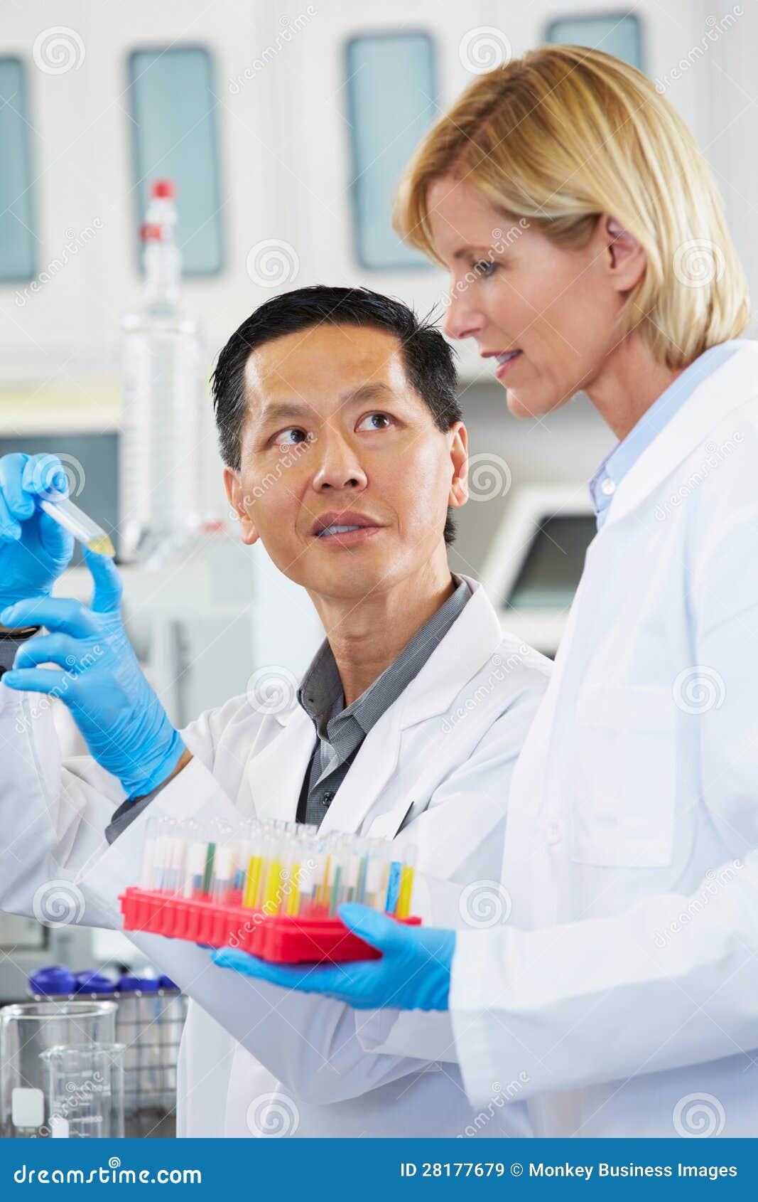 Male and Female Scientists Working in Laboratory Stock Image - Image of ... Male and Female Scientists Working in Laboratory Stock Image - Image of ...