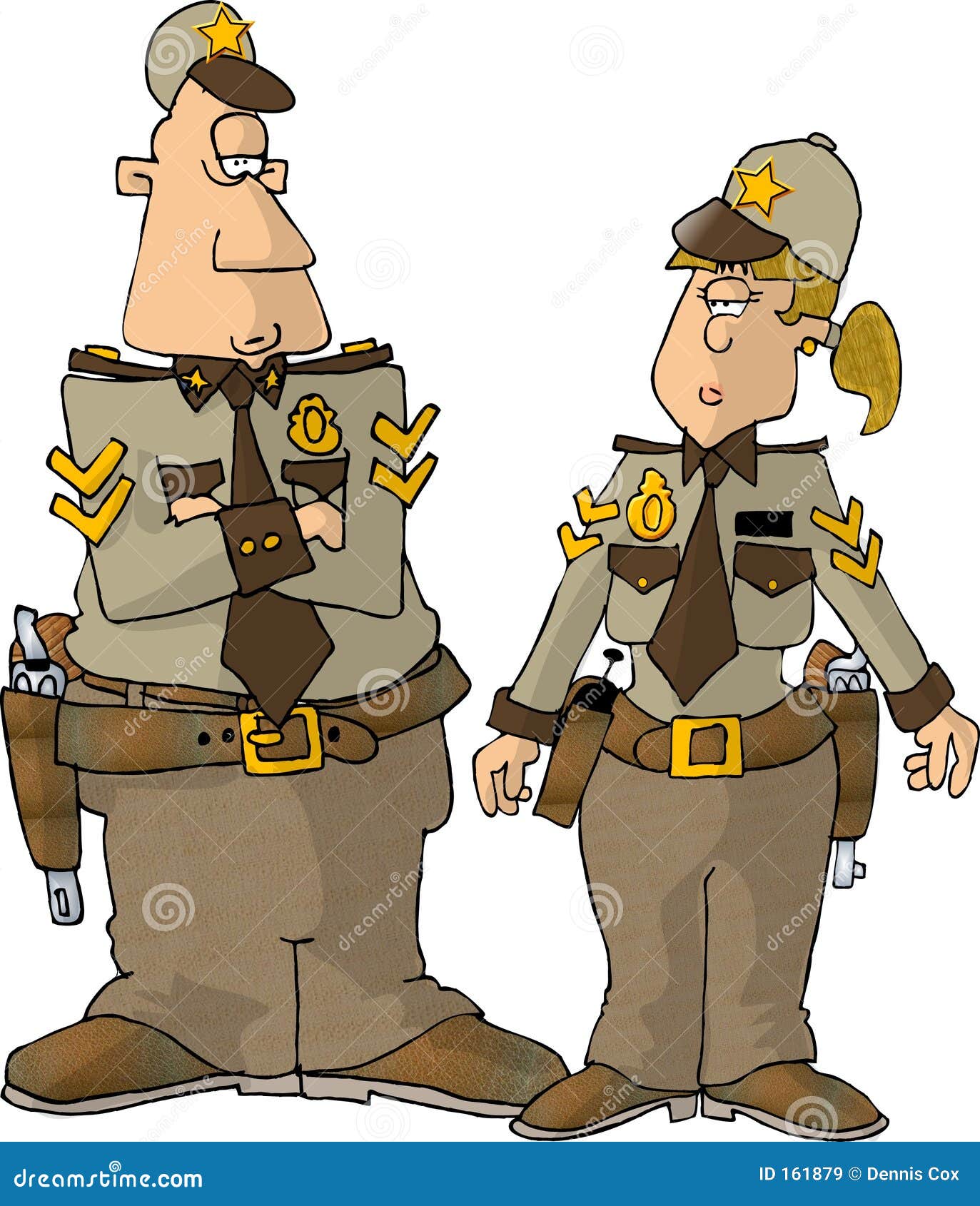 Male & Female Sheriff Royalty Free Stock Images - Image: 161879