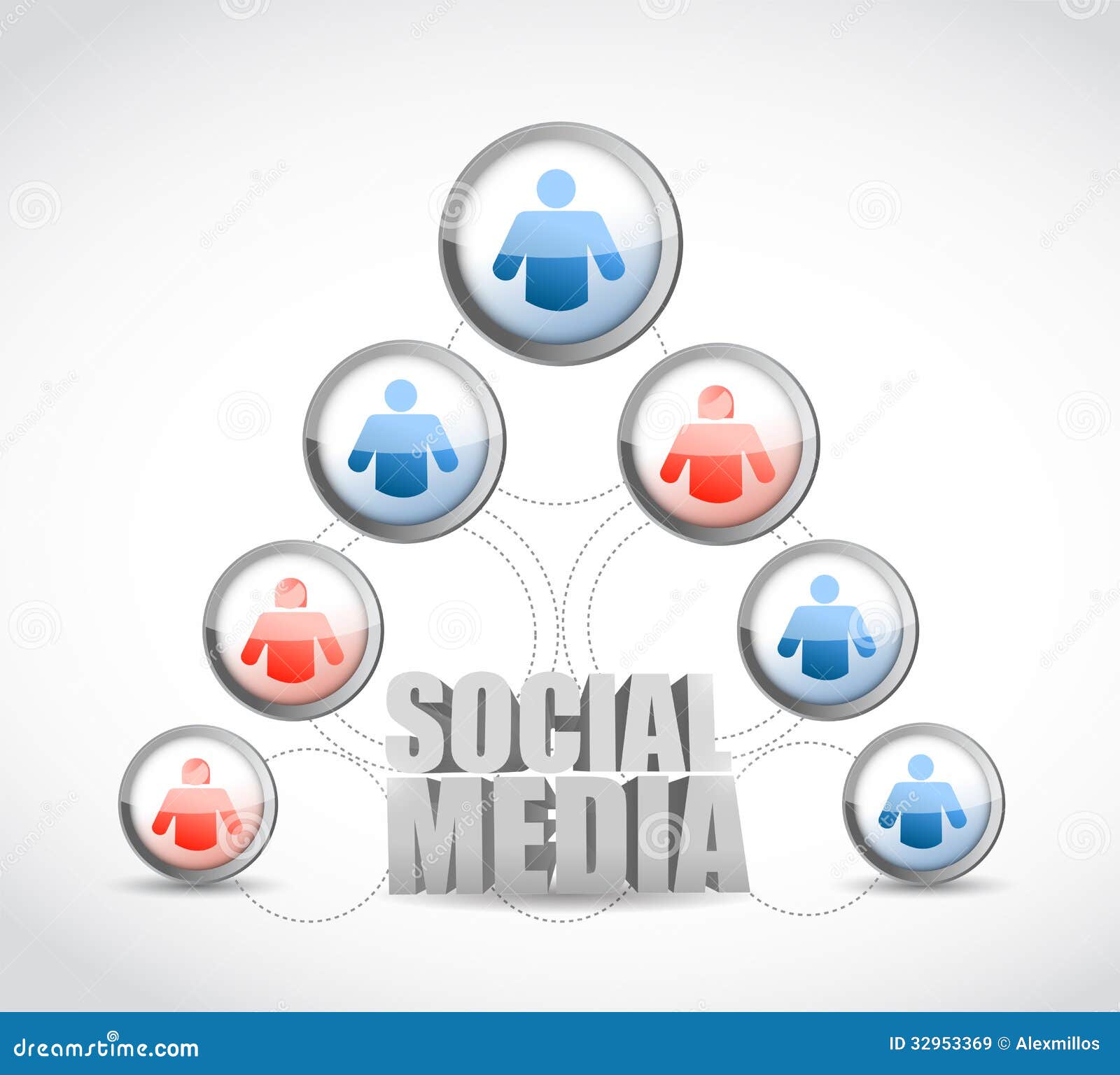 Male And Female Social Media Network Sign Stock Illustration