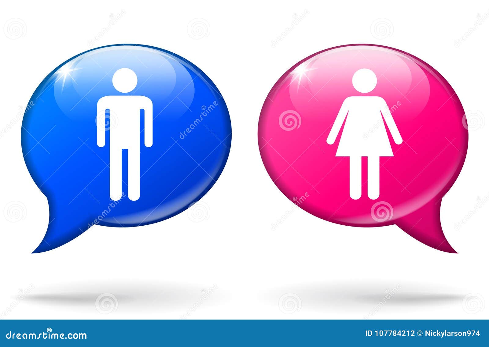 Male and Female Speech Bubbles Stock Vector - Illustration of ...