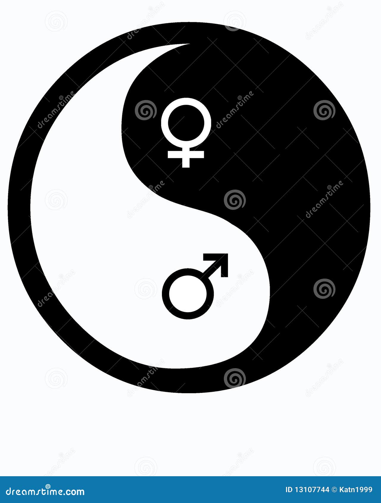 Male and Female Yin Yang stock illustration. Illustration of woman ...