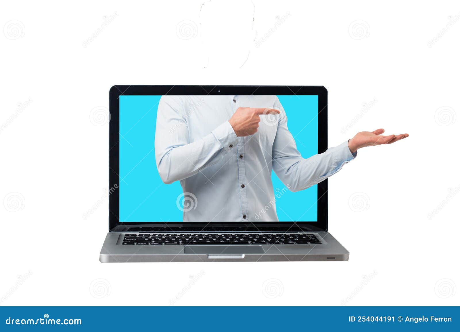 Male Figure Inside Computer Publishes Product- Royalty-Free Stock Photo ...