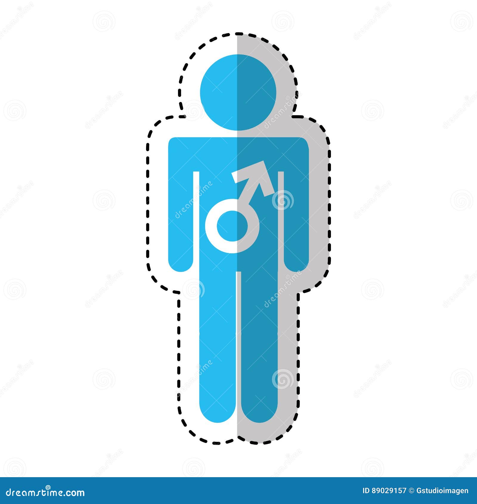Male Figure with Symbol Isolated Icon Stock Vector - Illustration of ...