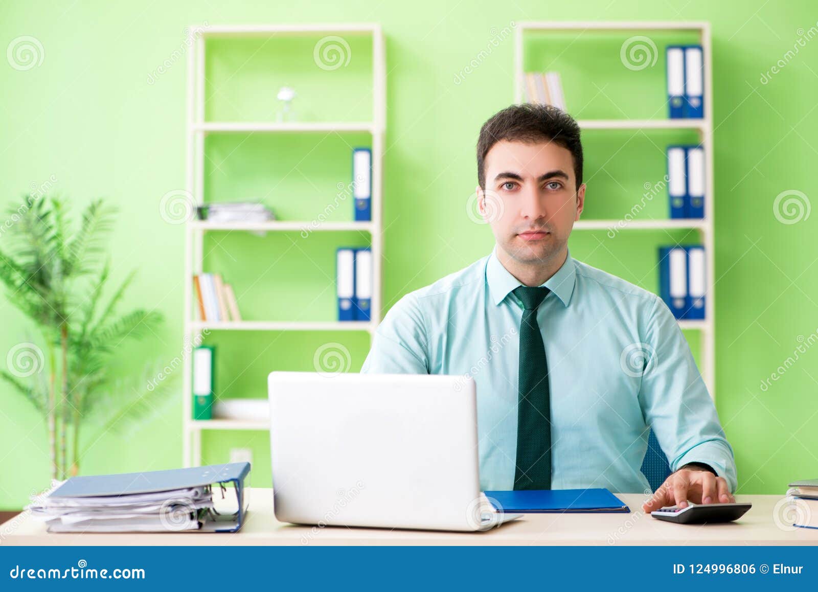 The Male Financial Manager Working in the Office Stock Photo - Image of ...