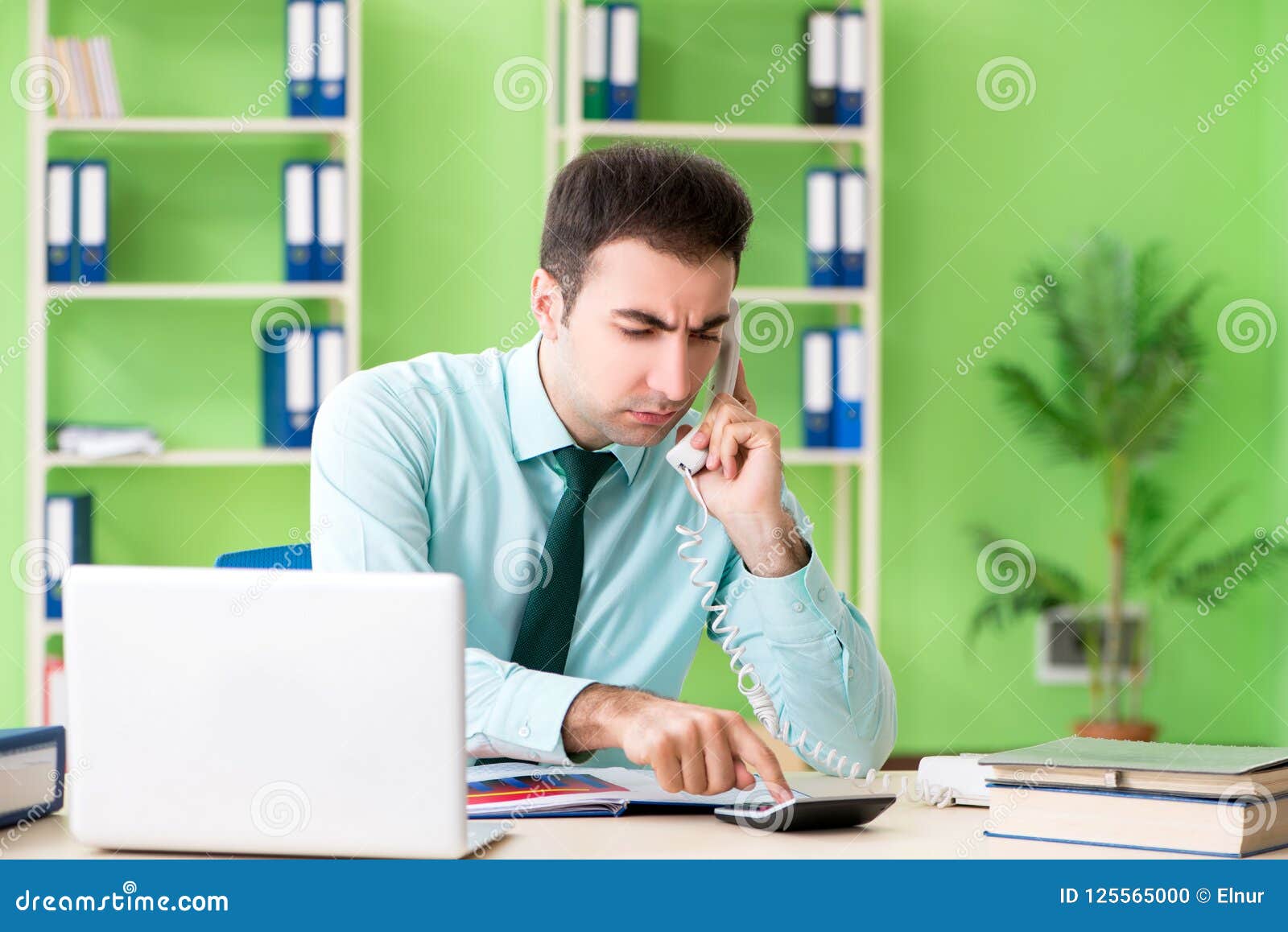 The Male Financial Manager Working in the Office Stock Photo - Image of ...