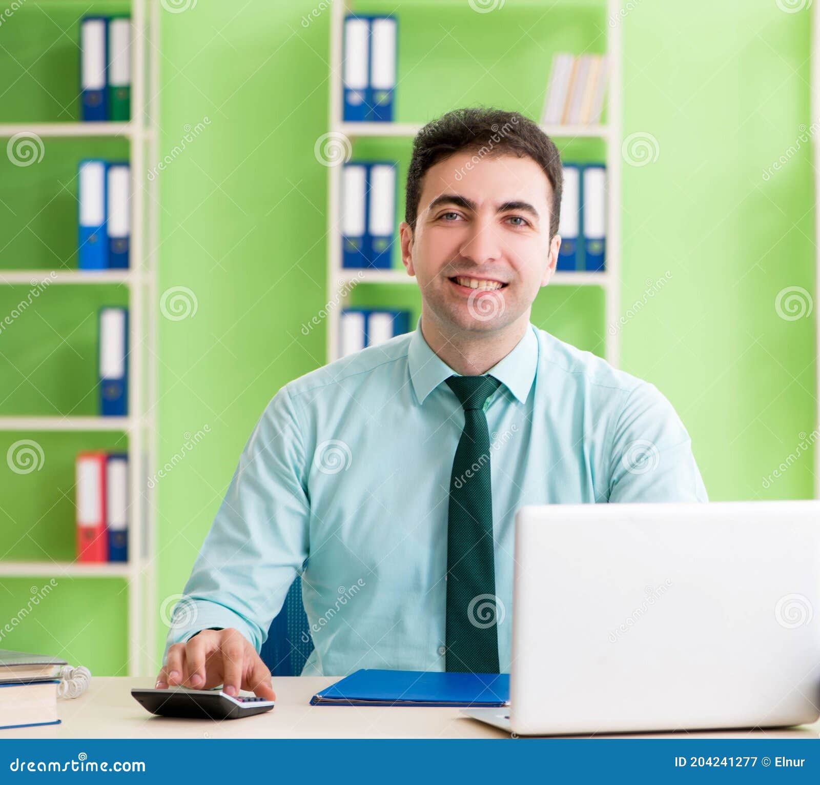 Male Financial Manager Working in the Office Stock Image - Image of ...
