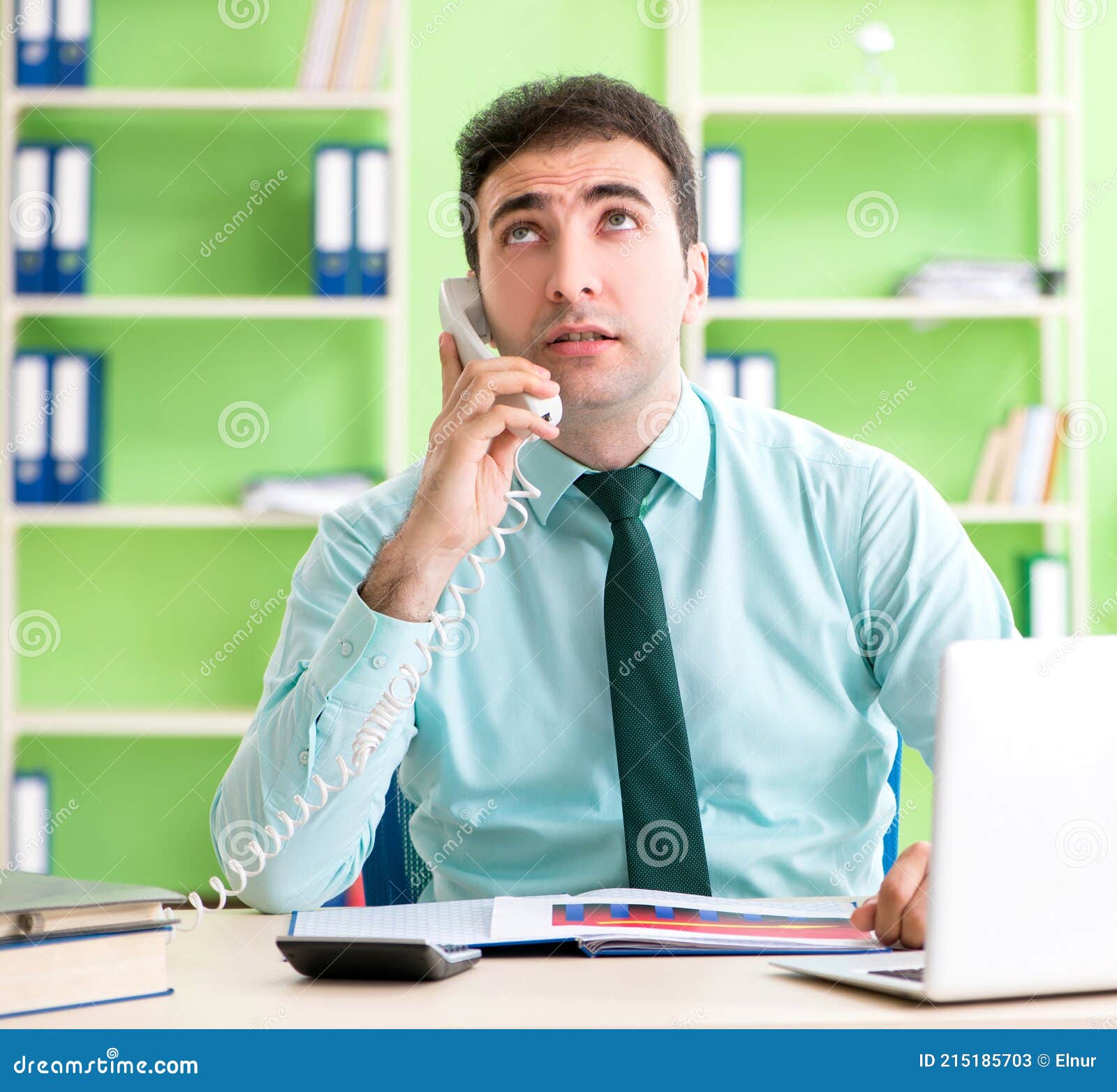 Male Financial Manager Working in the Office Stock Image - Image of ...