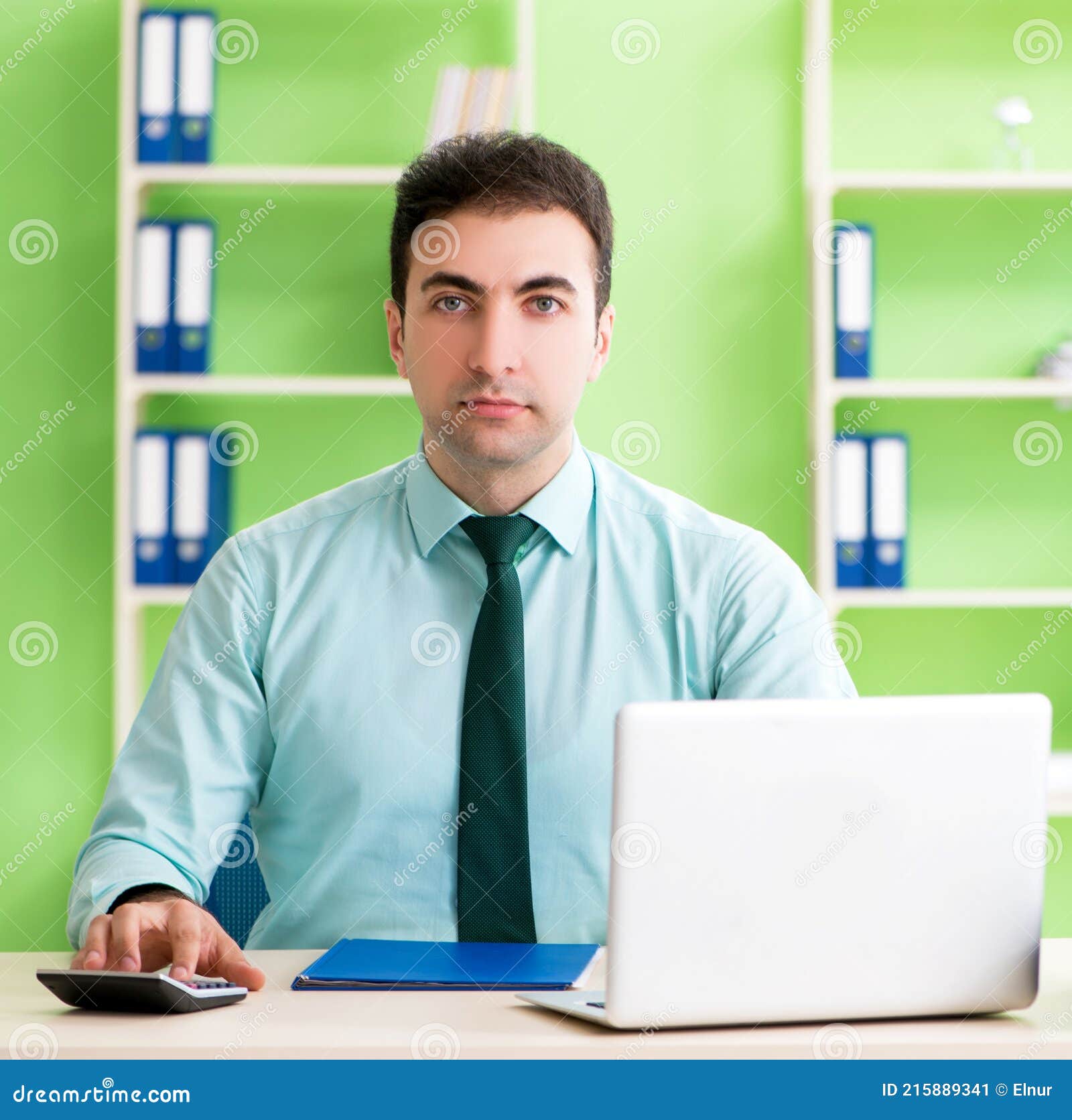 Male Financial Manager Working in the Office Stock Image - Image of ...