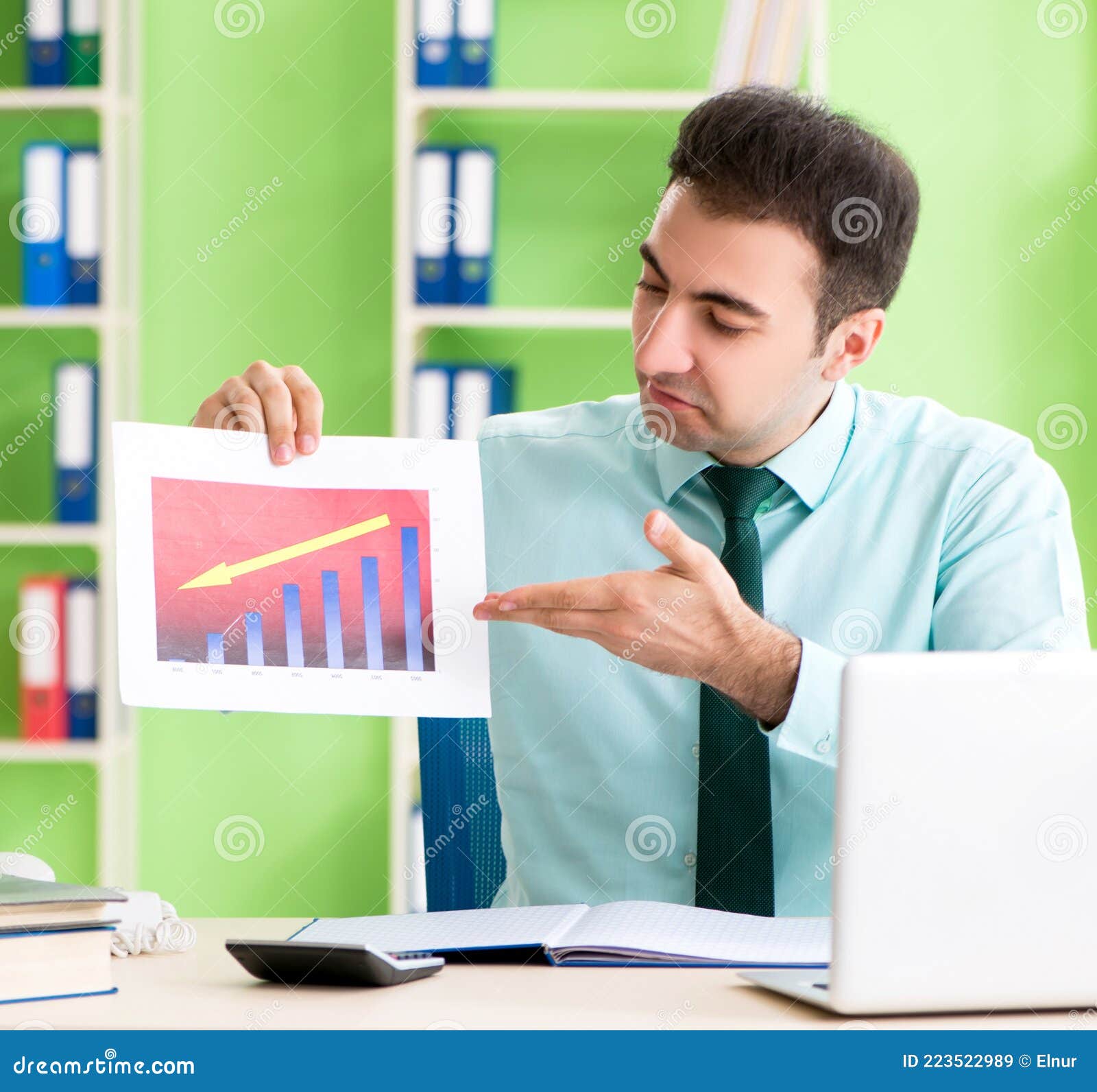 Male Financial Manager Working in the Office Stock Image - Image of ...
