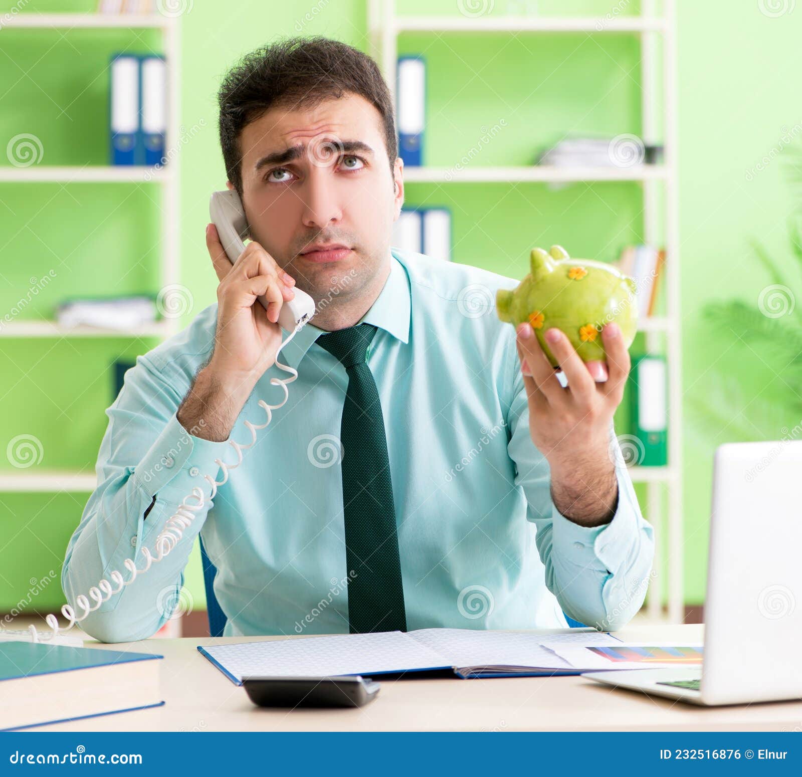 Male Financial Manager Working in the Office Stock Photo - Image of ...