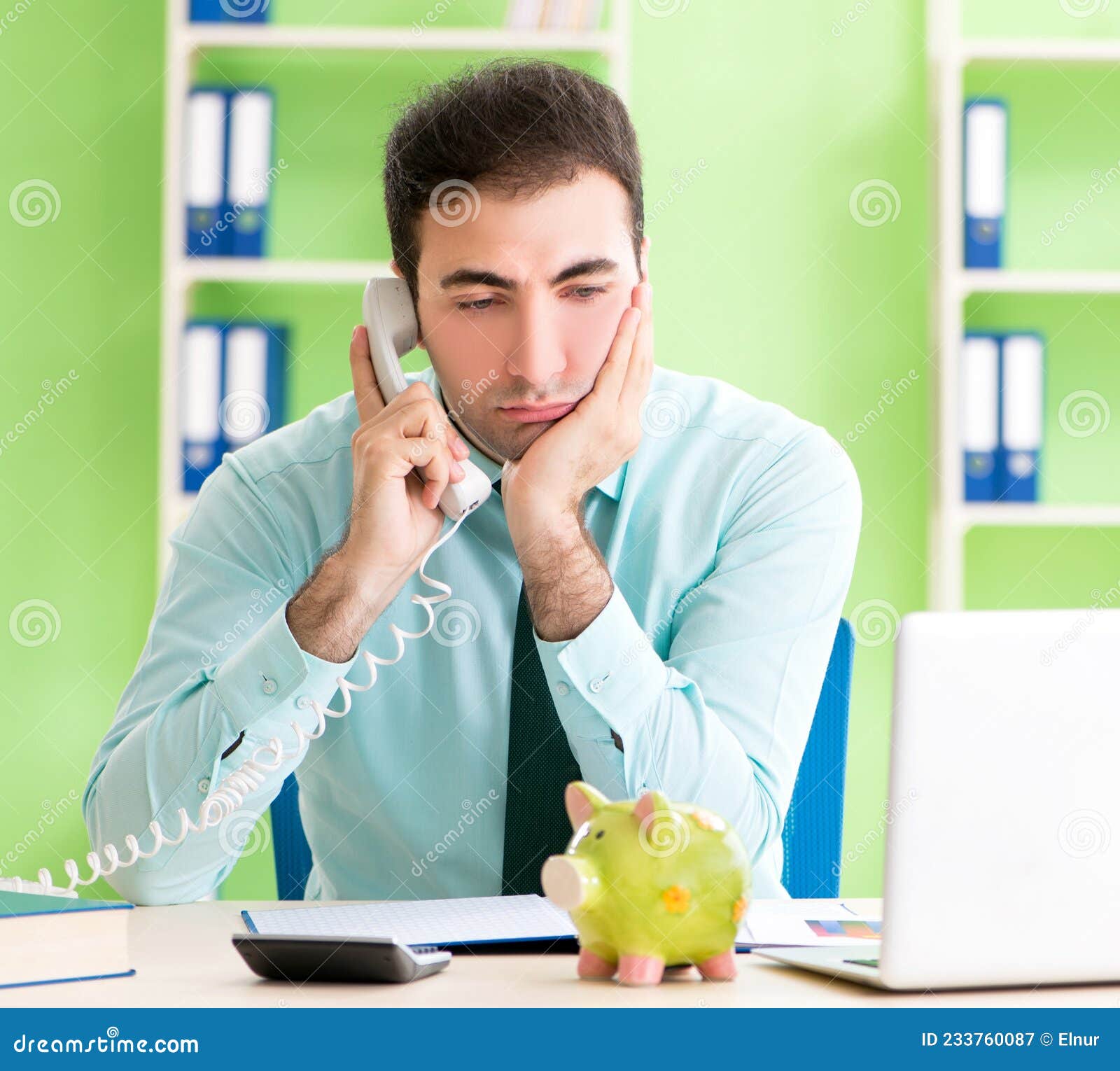 Male Financial Manager Working in the Office Stock Image - Image of ...