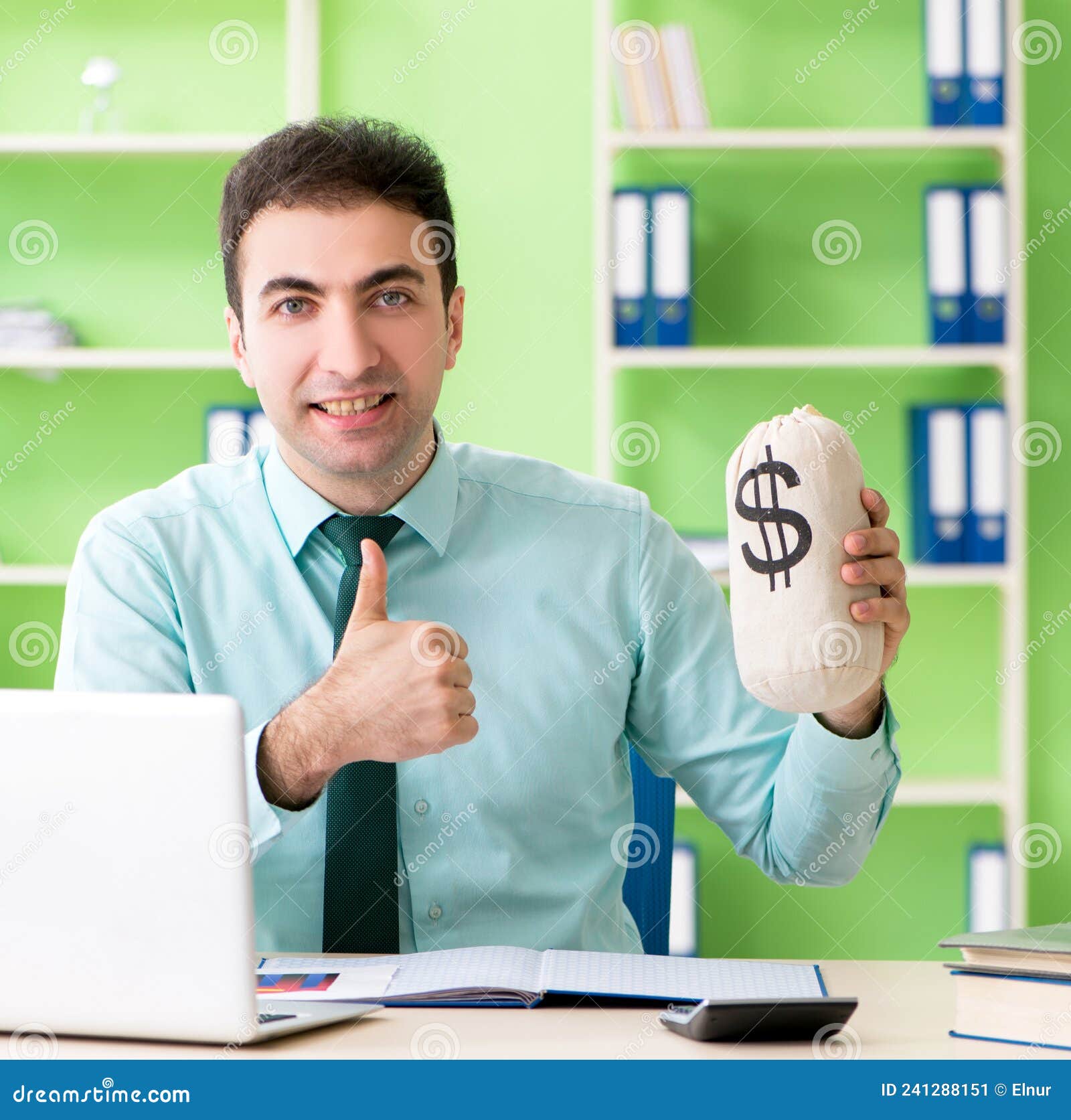 Male Financial Manager Working in the Office Stock Image - Image of ...