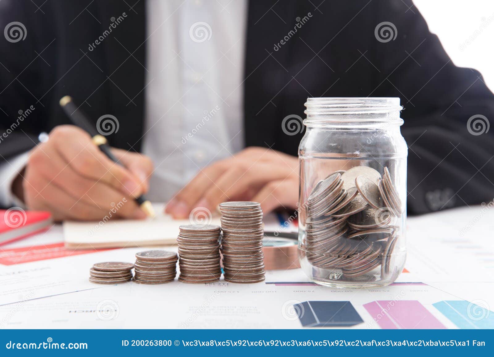 Male Financial Practitioners are Working Hard Stock Photo - Image of ...