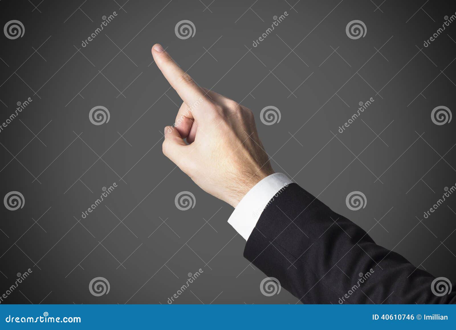 Male finger pointing up stock photo. Image of suite, manager - 40610746