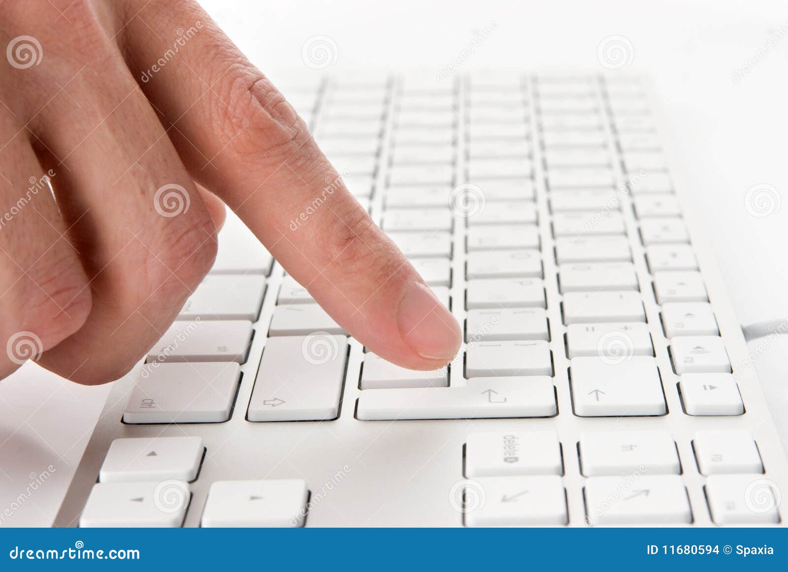 Male Finger Pressing Computer Keys Stock Photo - Image of female ...