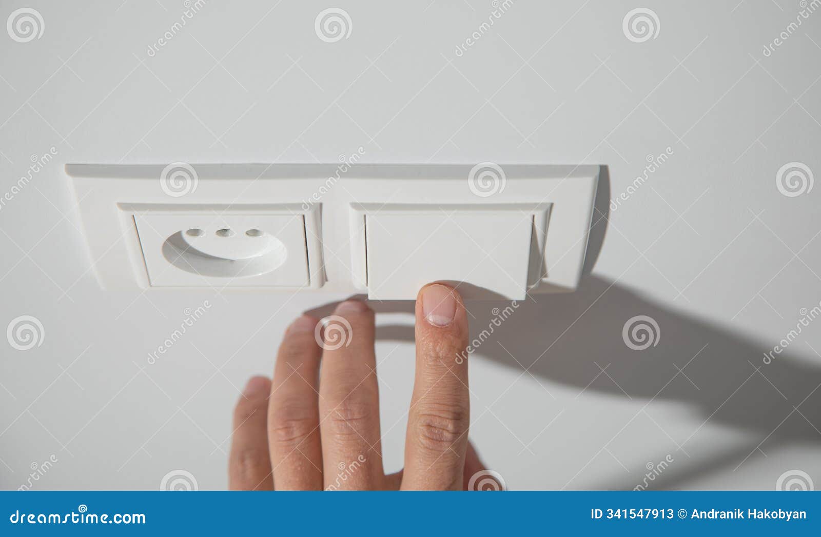 Male Finger Pushing Light Switch Turn on or Off Stock Illustration ...