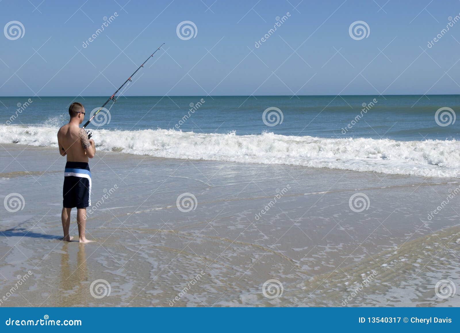 Male Fishing in Ocean stock image. Image of alone, outdoors - 13540317