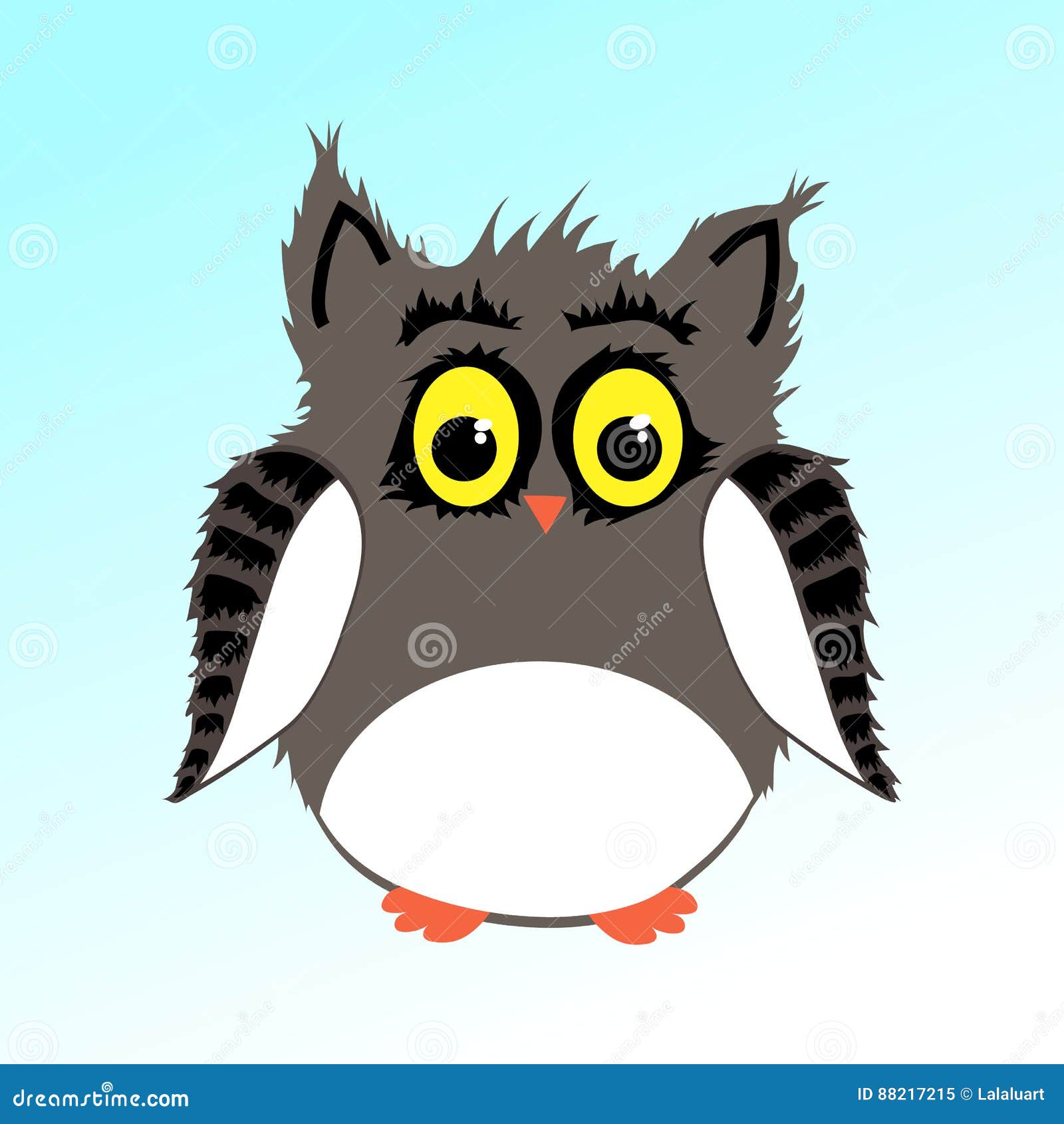 Male fluffy owl stock vector. Illustration of drawing - 88217215