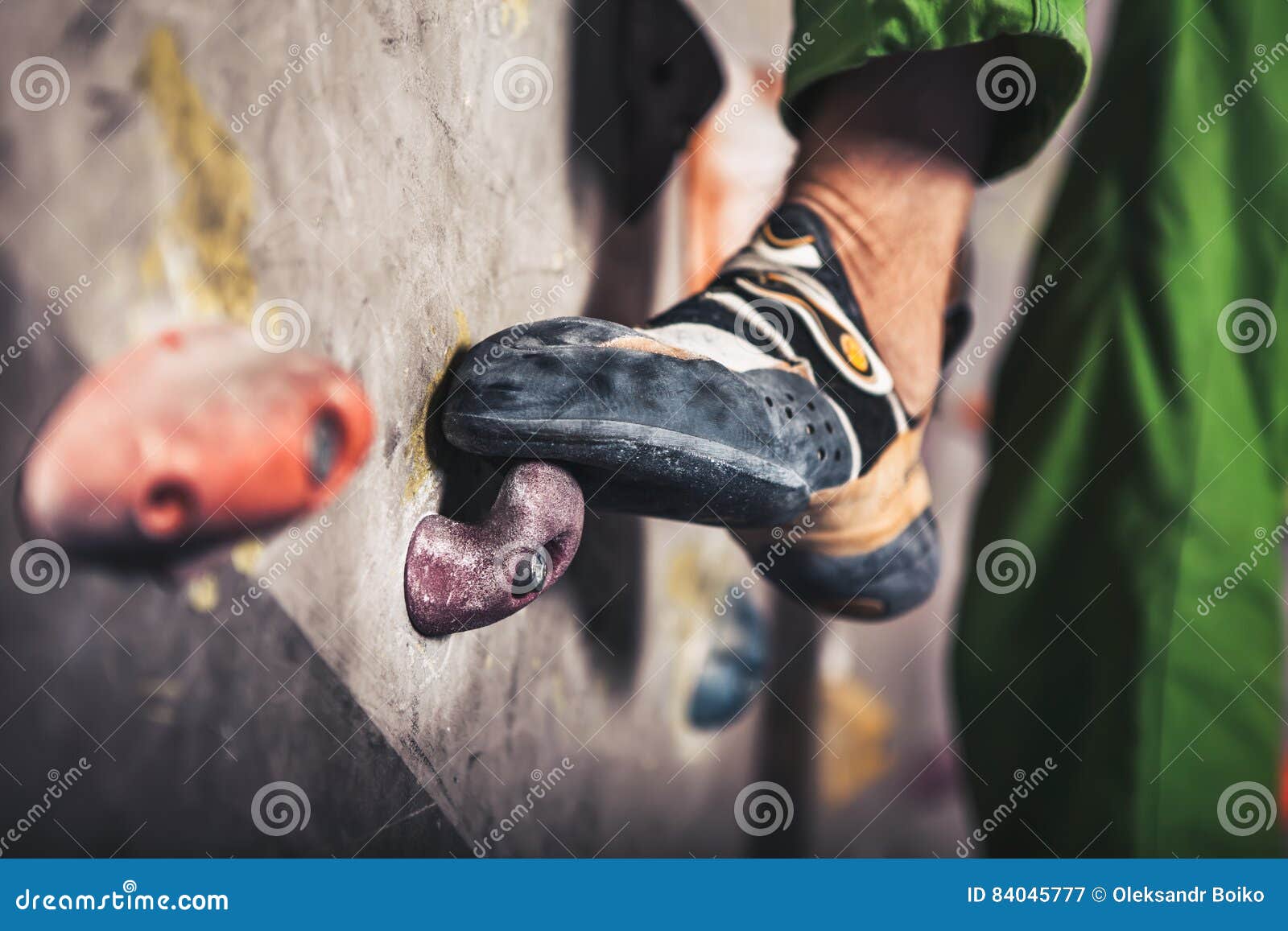 Male foot on climbing wall stock image. Image of moving - 84045777