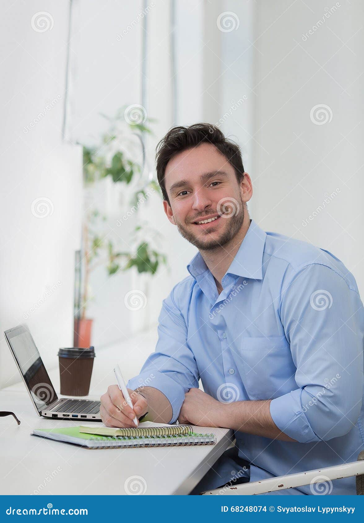 Male freelancer smiling stock photo. Image of marketing - 68248074