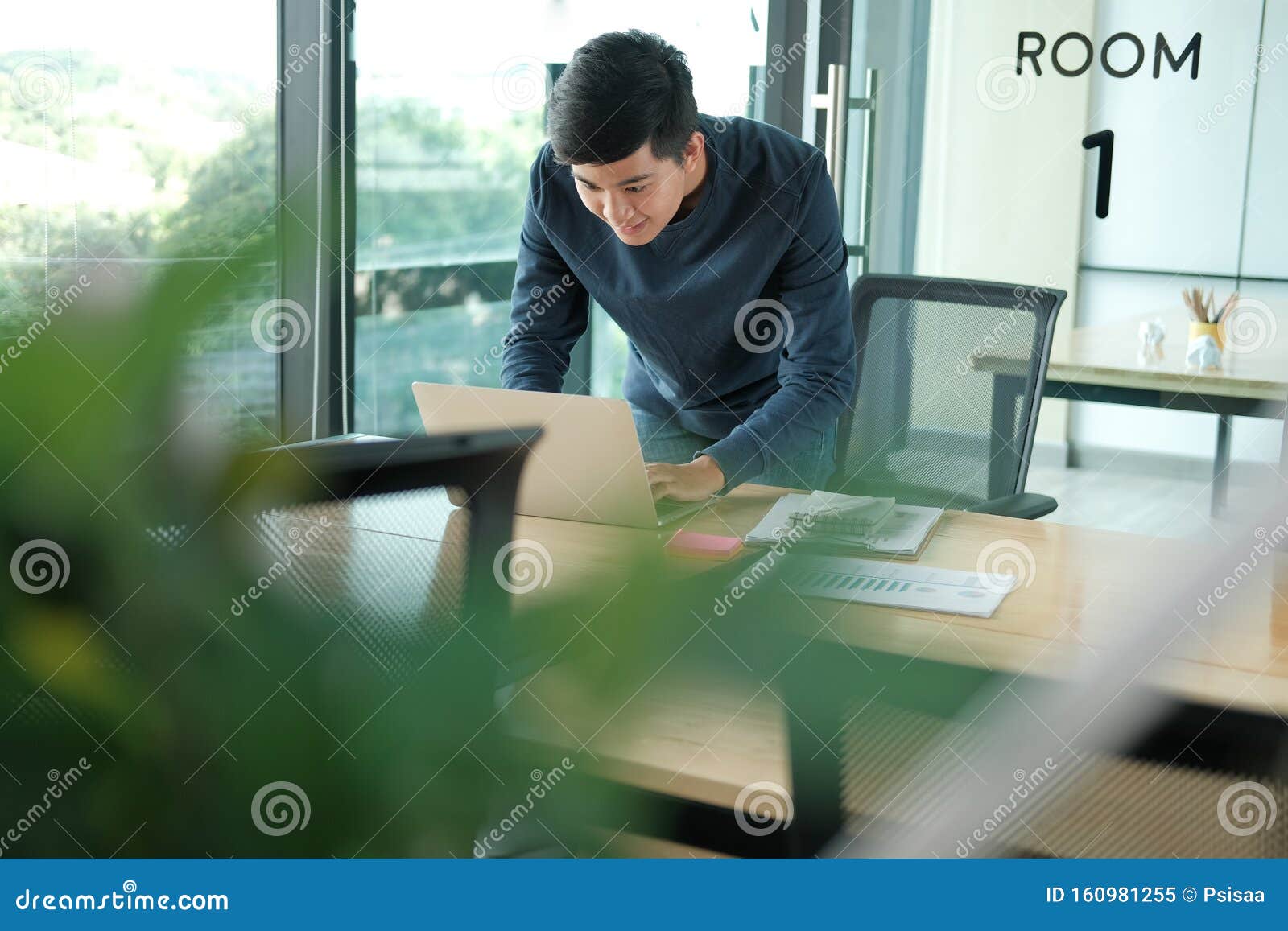 Male Freelancer Working with Computer. Startup Man Analyzing Financial ...