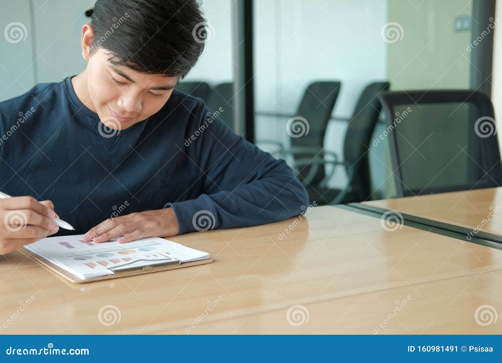 Male Freelancer Working with Document. Startup Man Analyzing Financial ...