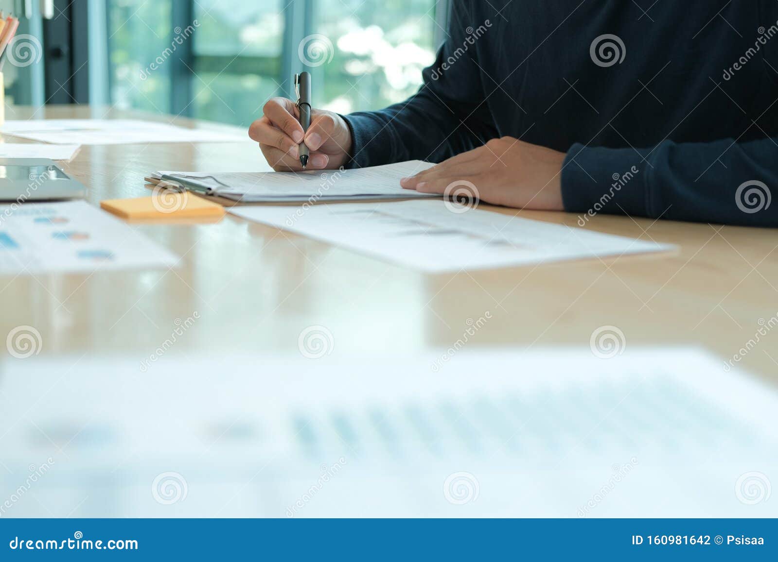 Male Freelancer Working with Document. Startup Man Analyzing Financial ...