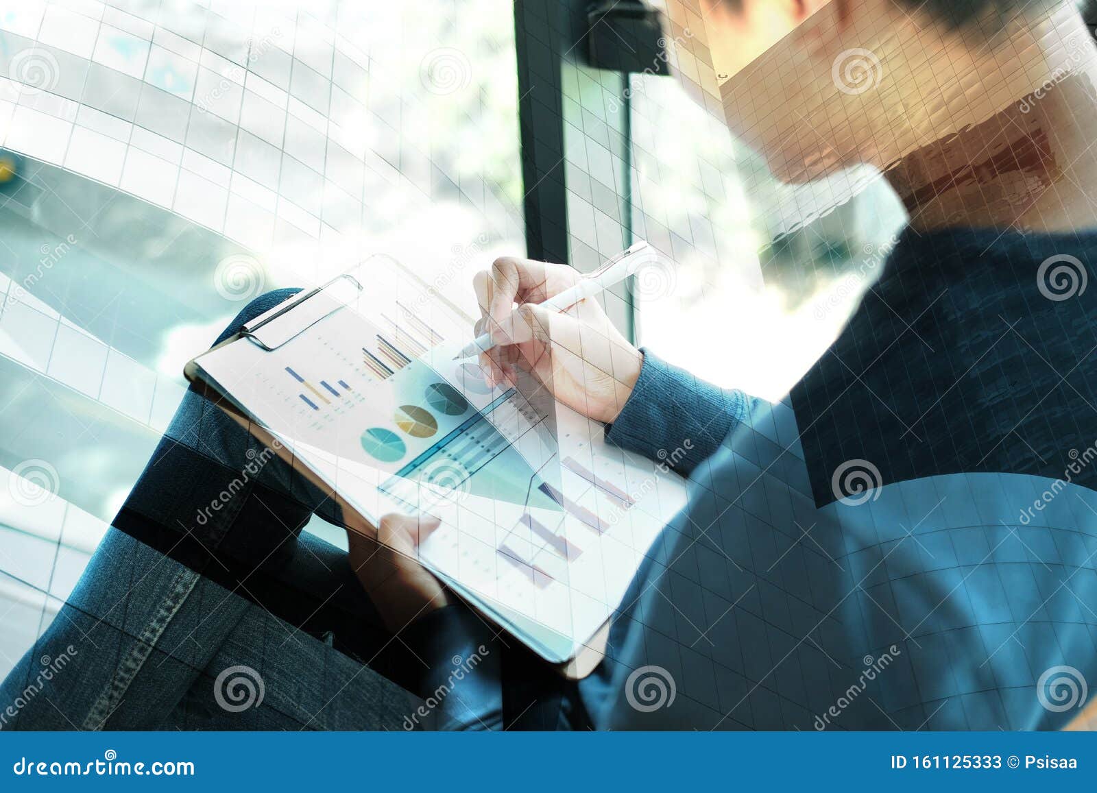 Male Freelancer Working with Document. Startup Man Analyzing Financial ...