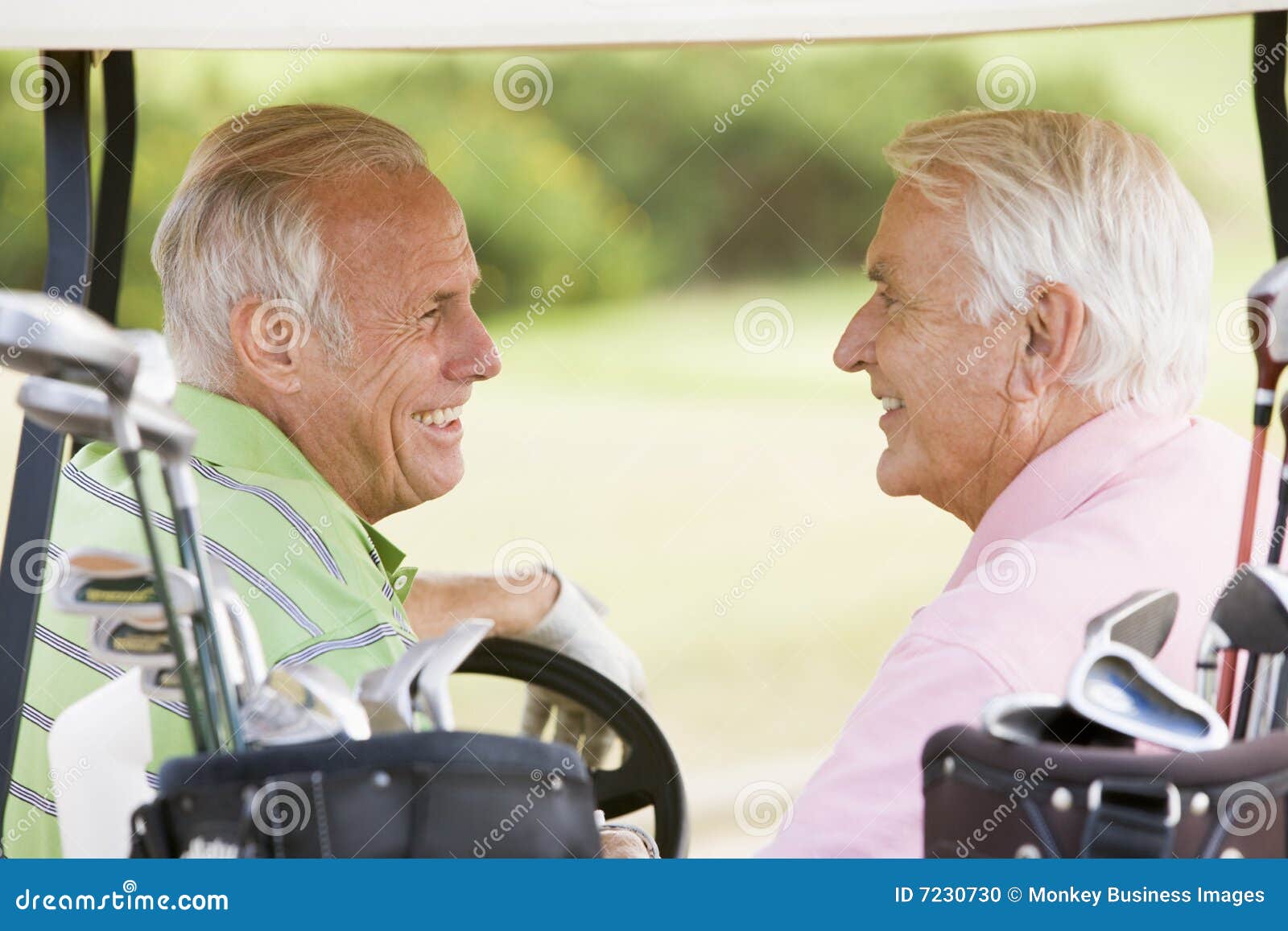 Male Friends Enjoying a Game of Golf Stock Photo - Image of gray ...