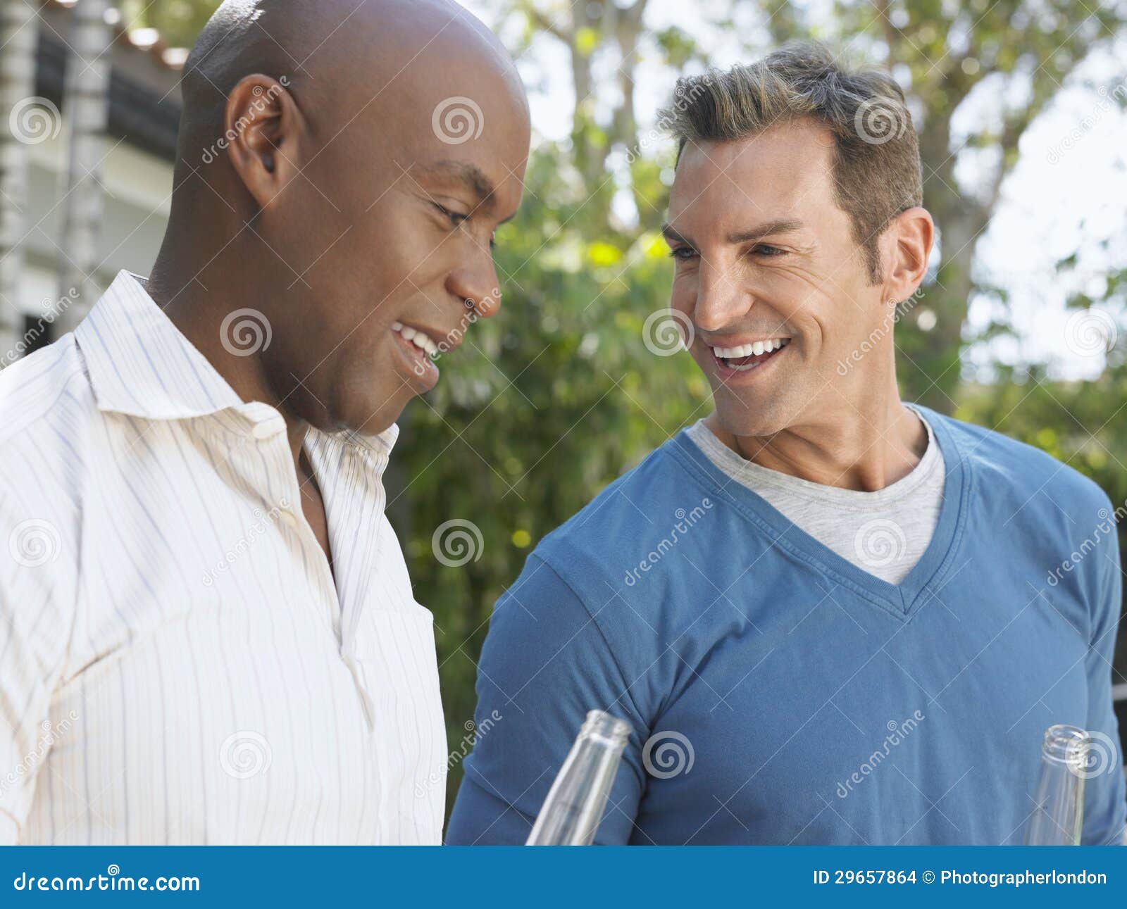 Male Friends Having Conversation Stock Photo - Image of multiethnic ...