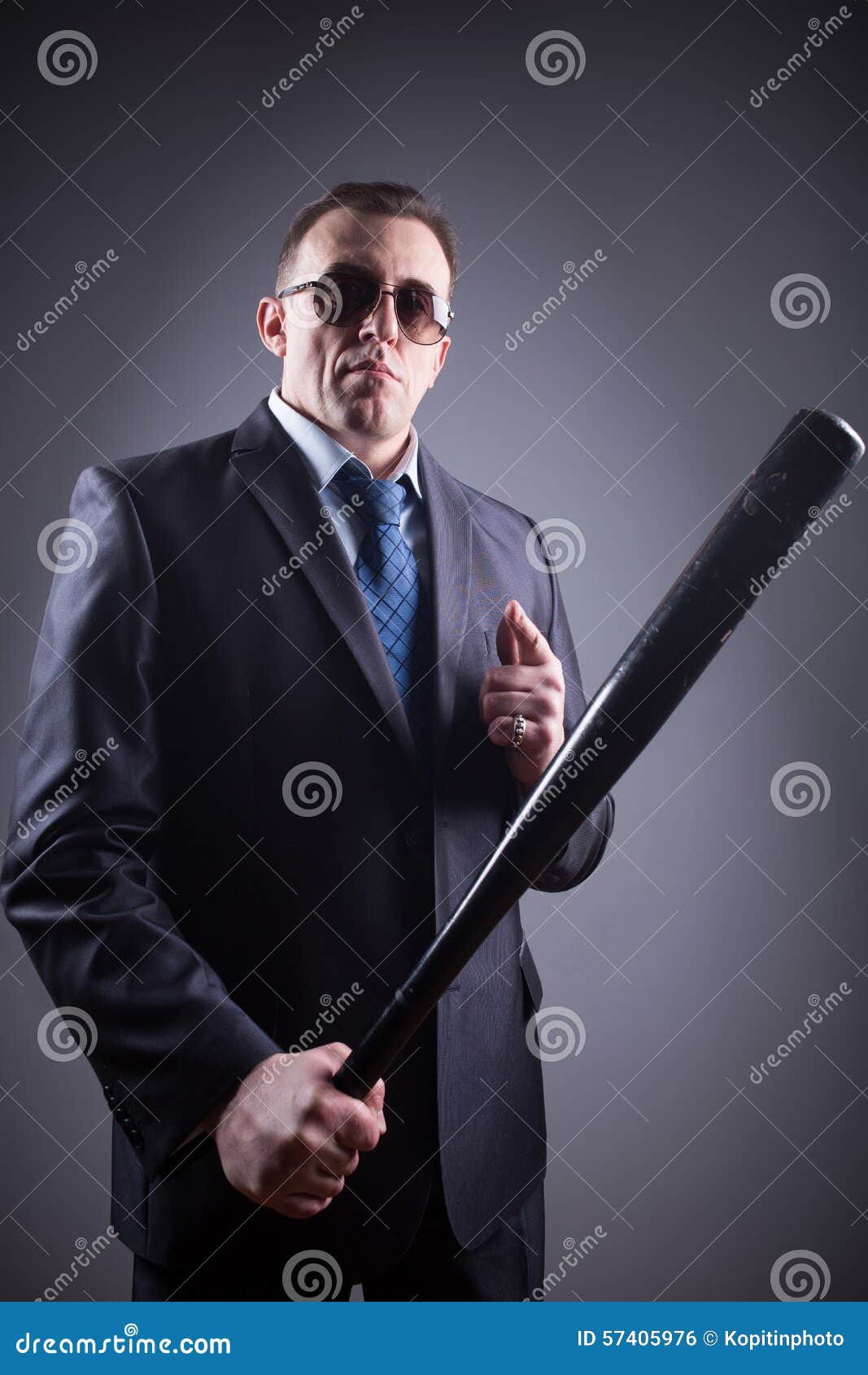 Male Gangster with Baseball Bat Stock Photo - Image of angry, battle ...