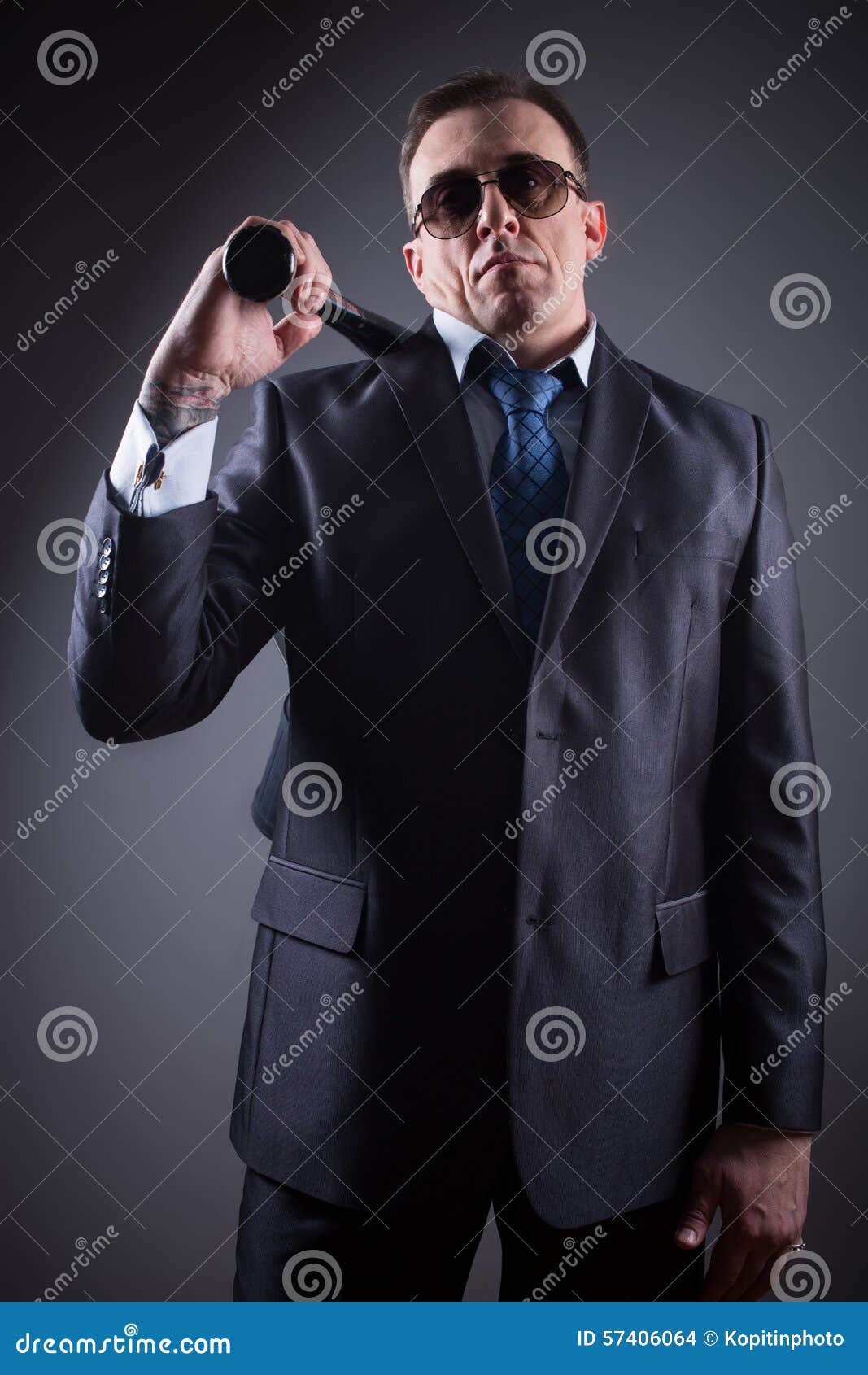 Male Gangster with Baseball Bat Stock Photo - Image of grip, gang: 57406064