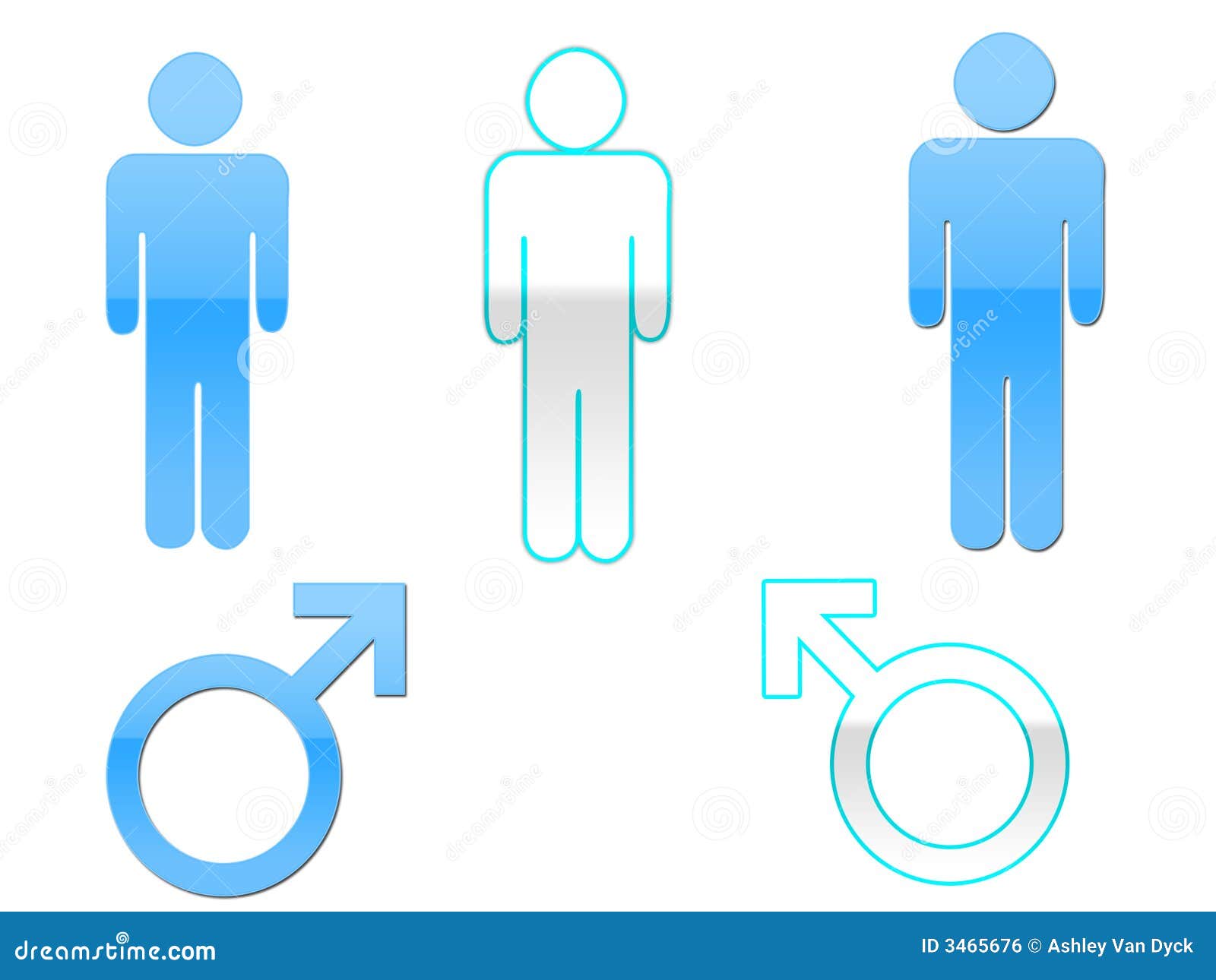 Male gender Symbols stock illustration. Illustration of blue - 3465676