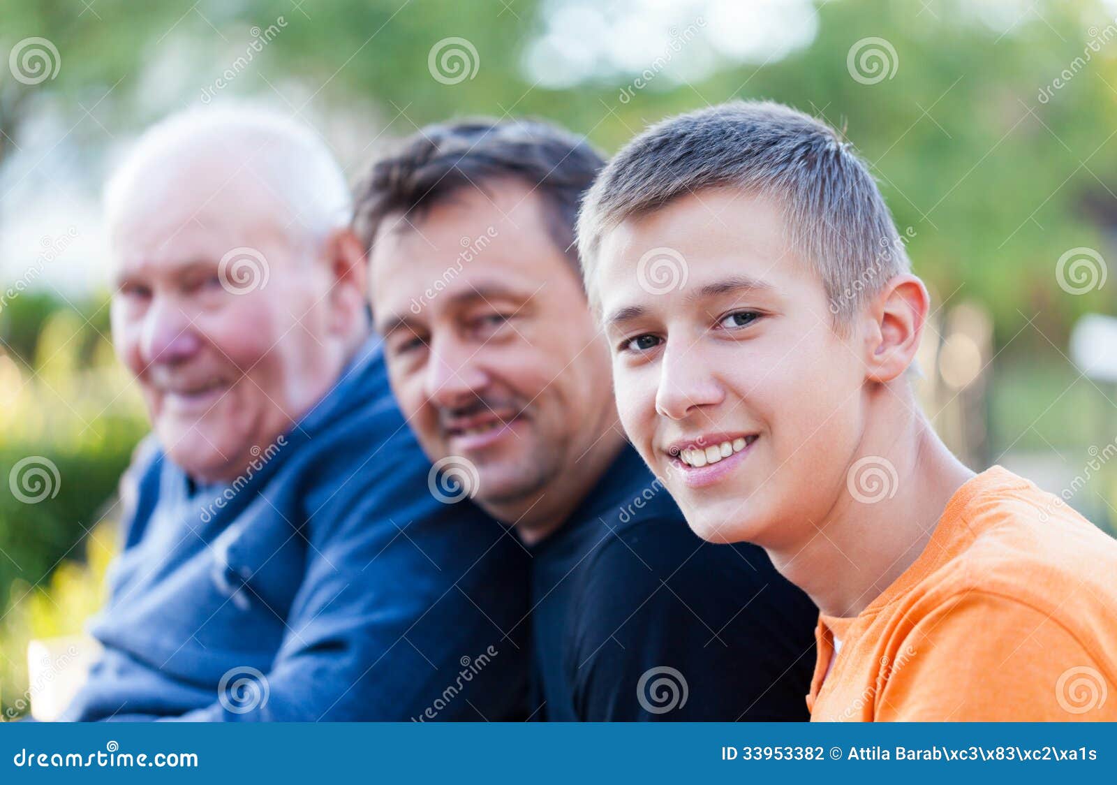 Generations Men. Grandfather, Father And Son Are Fly Fishing On River ...