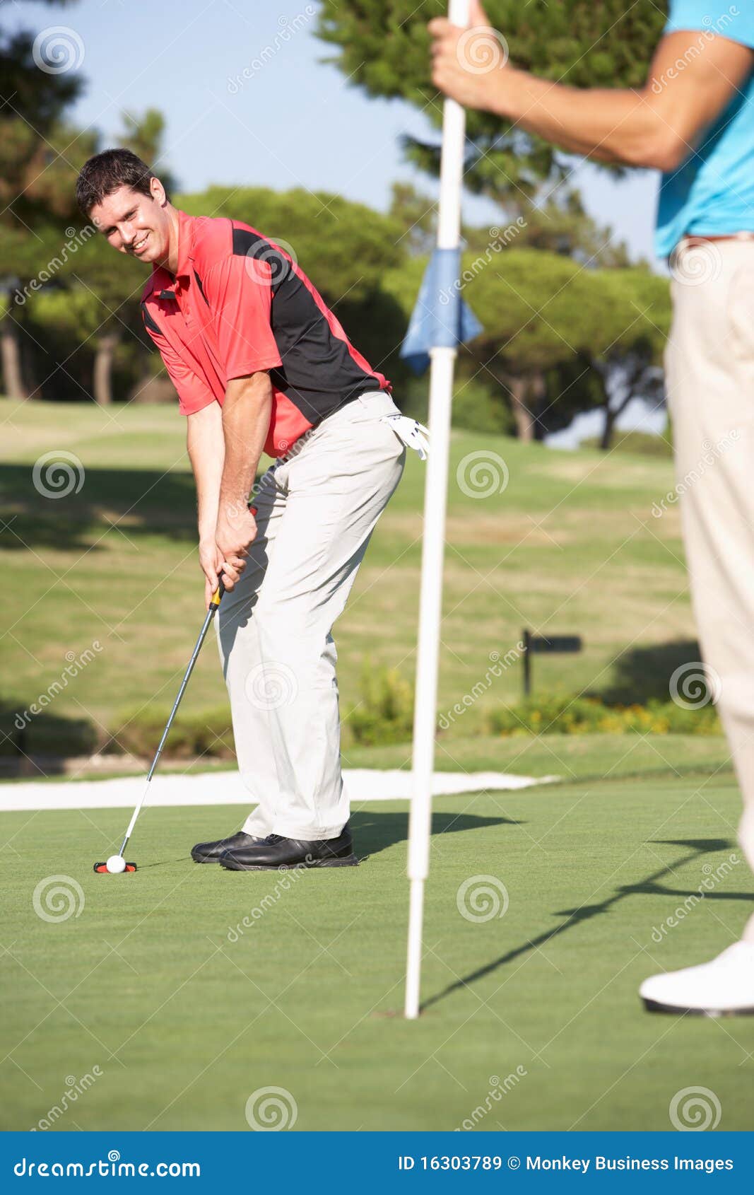 Male Golfer on Golf Course stock image. Image of person - 16303789