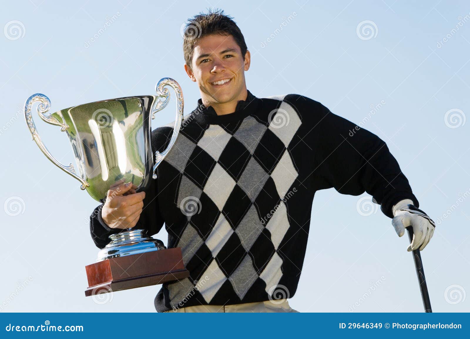 Man Holding Trophy Shadow Brazil Flag Royalty-Free Stock Photo ...