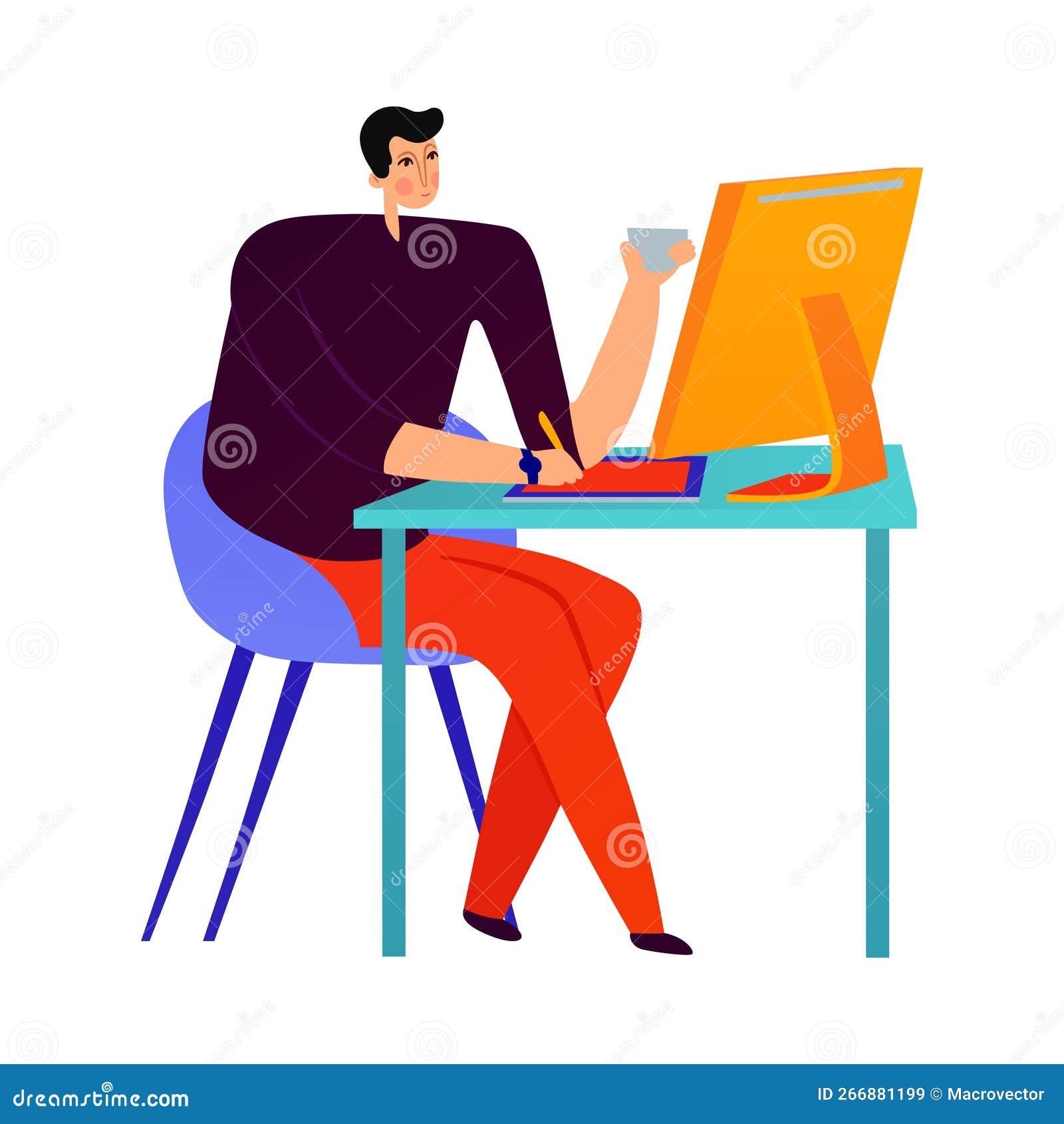 Male Graphic Designer stock vector. Illustration of people - 266881199