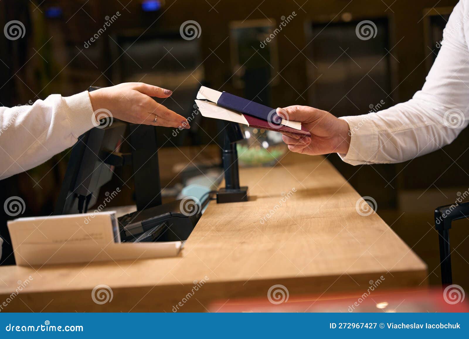 Male Guest is Checking into at Hotel Stock Image - Image of holiday ...