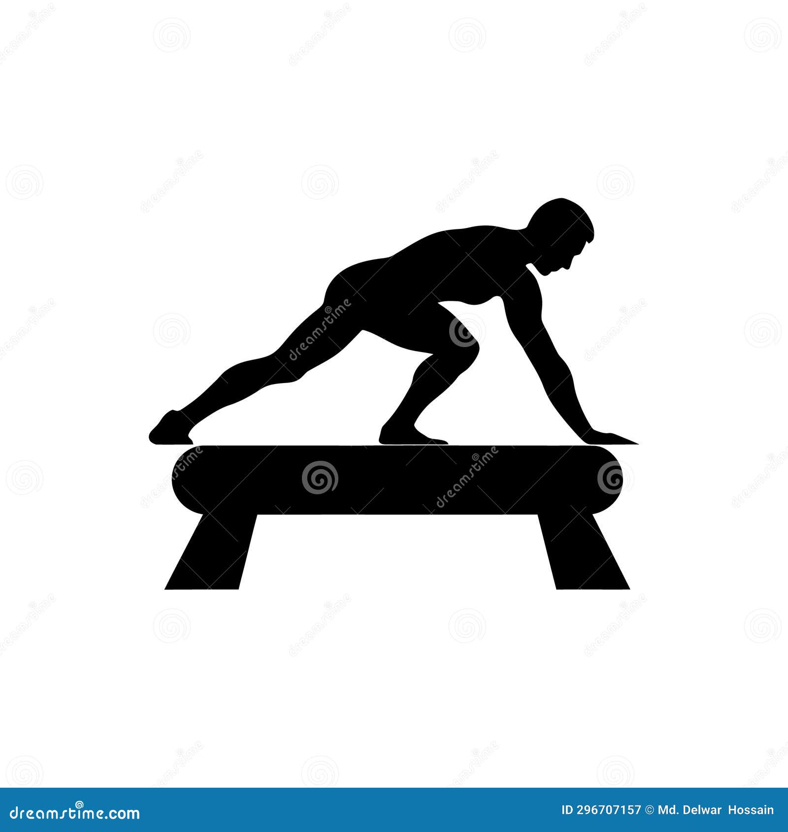 Male gymnast Icon stock vector. Illustration of strength - 296707157