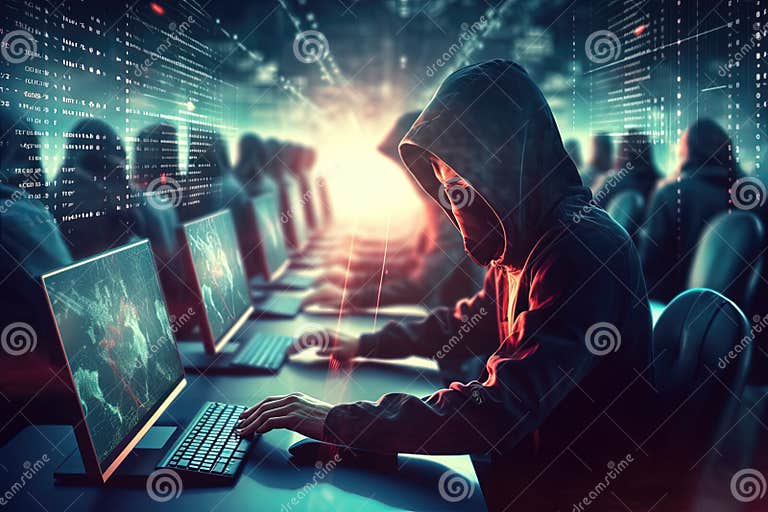 Male Hacker Thinking About The Problem Of Hacking And Stealing Access Databases With Passwords
