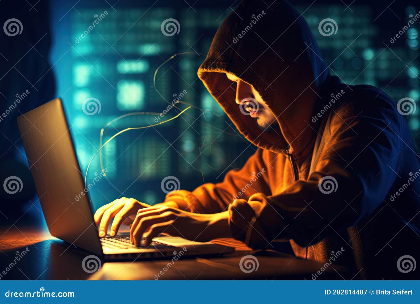 Male Hacker Thinking about the Problem of Hacking and Stealing Access ...