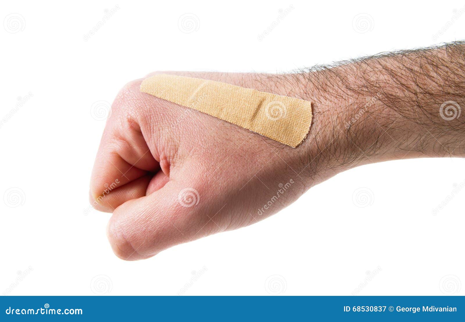 Male hand with band aid stock image. Image of person - 68530837