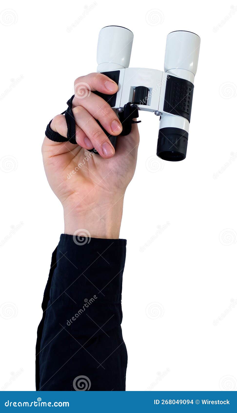 Hand with Binoculars on a White Background Stock Photo - Image of ...