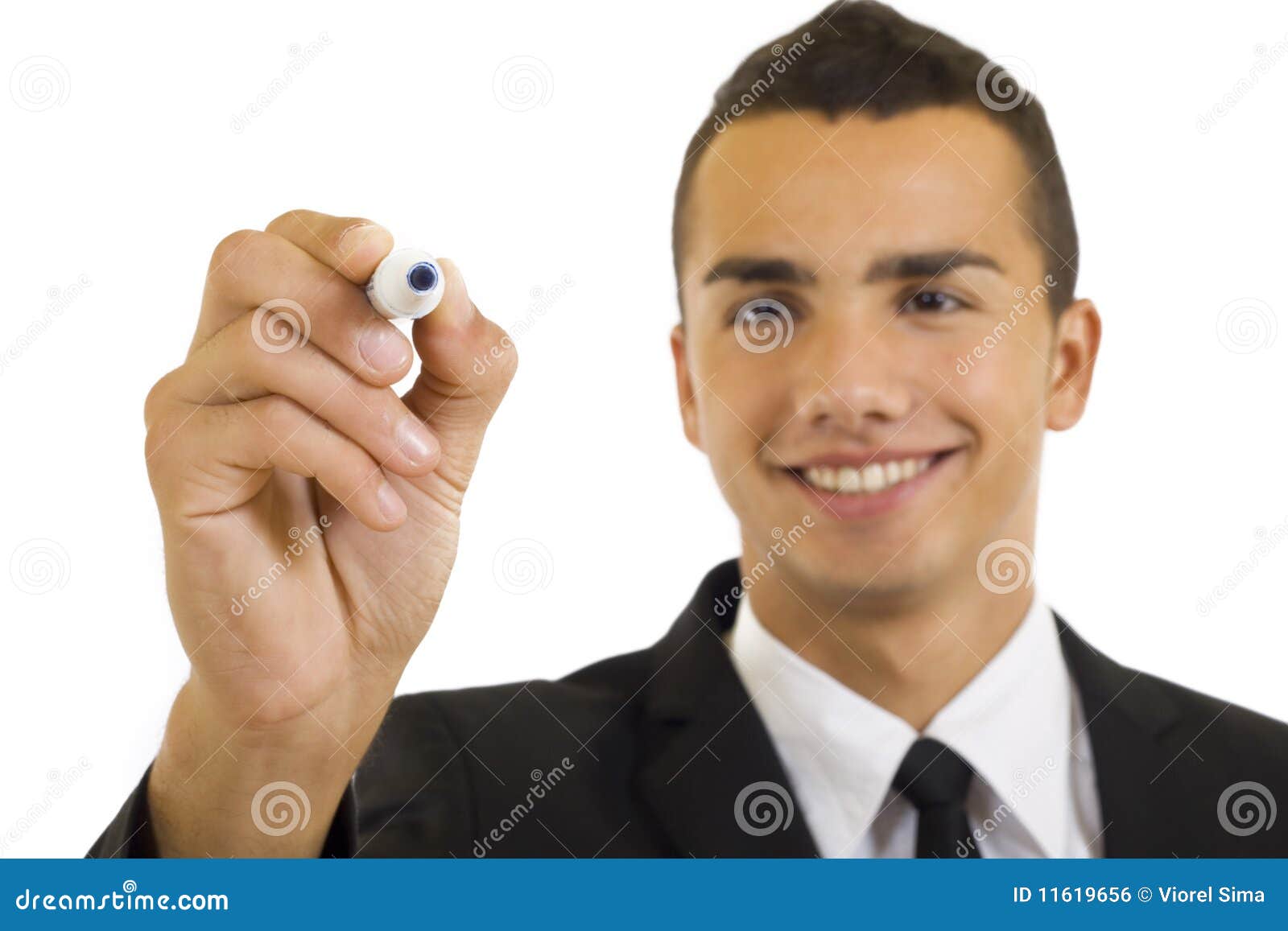 Male Hand with Black Highlighter Ready To Write Stock Photo - Image of ...