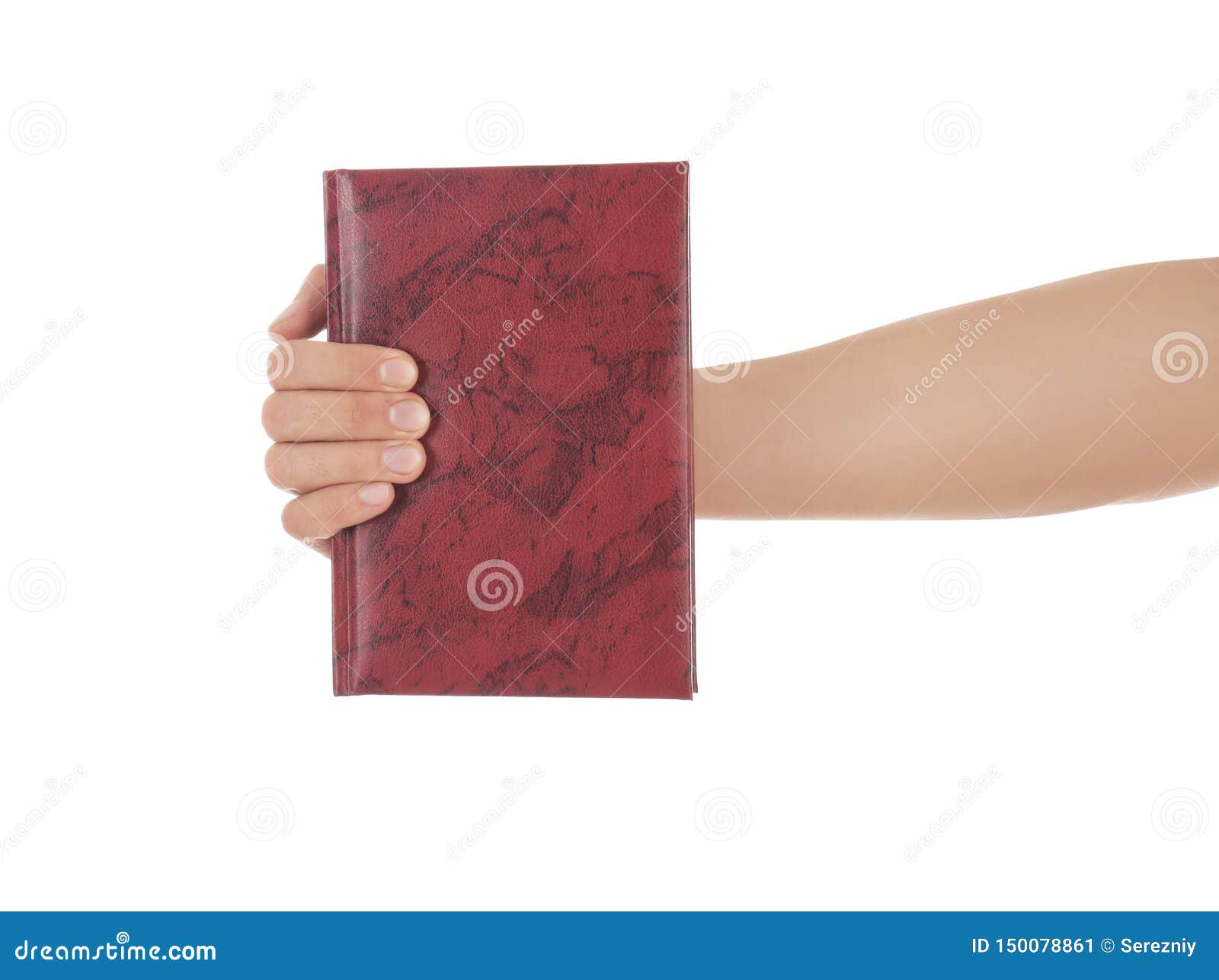 Male Hand with Book on White Background Stock Image - Image of learn ...