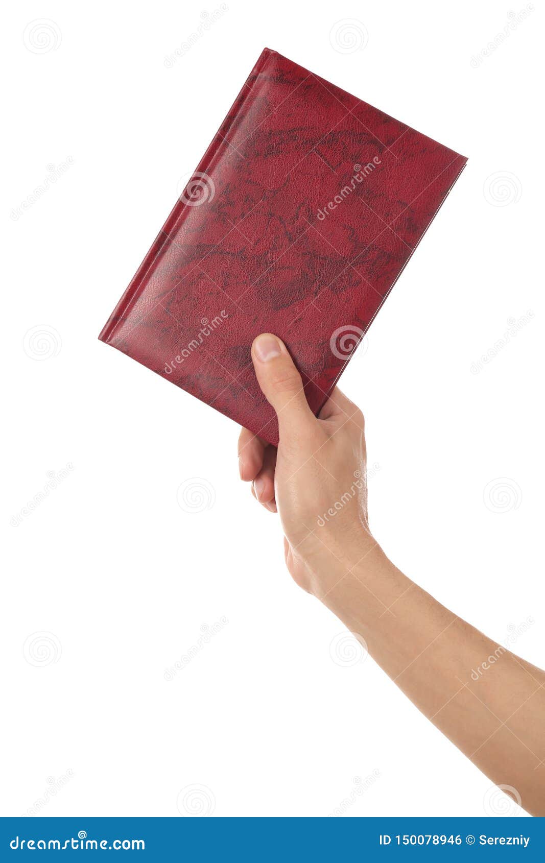 Male Hand with Book on White Background Stock Photo - Image of learning ...