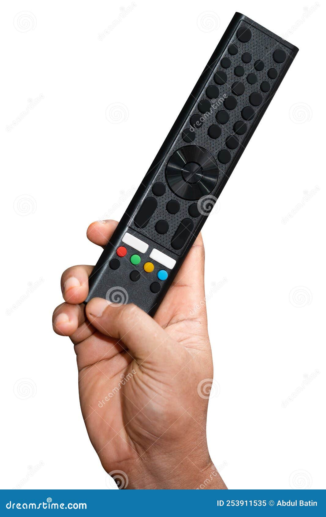 Male Hand Changing Channel with Remote Control Isolated Stock Image ...