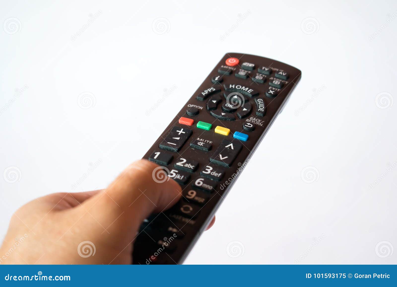 Male Hand Changing Channel with Remote Control Stock Image - Image of ...