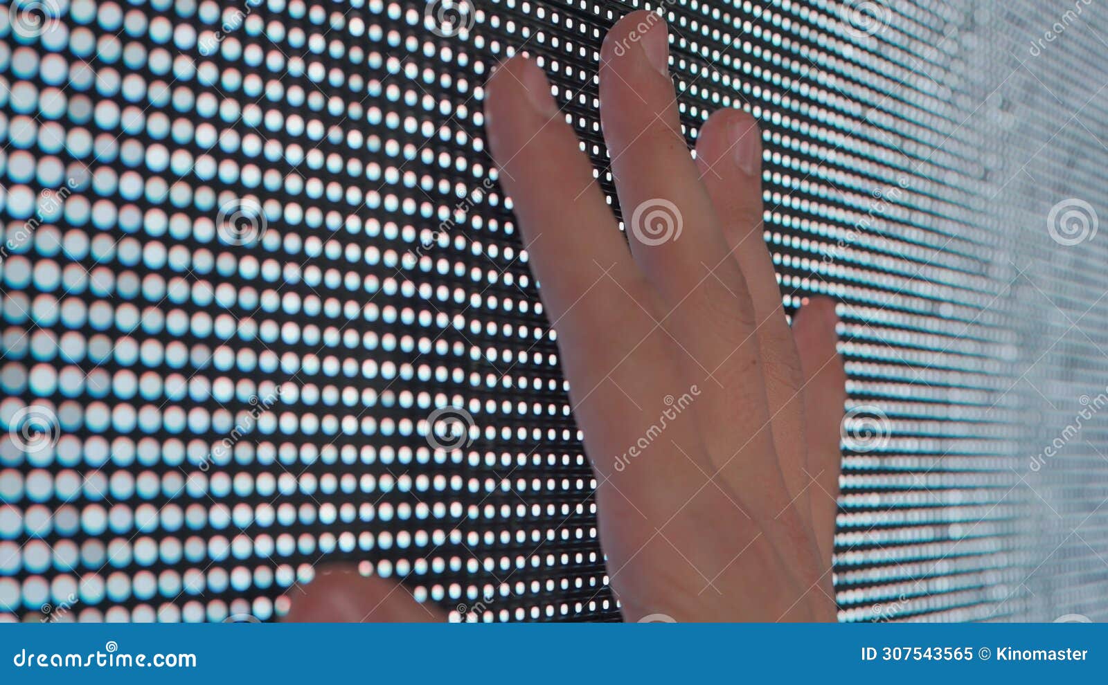 Male Hand Checking Big Led Screen Panel. Technician Service ...